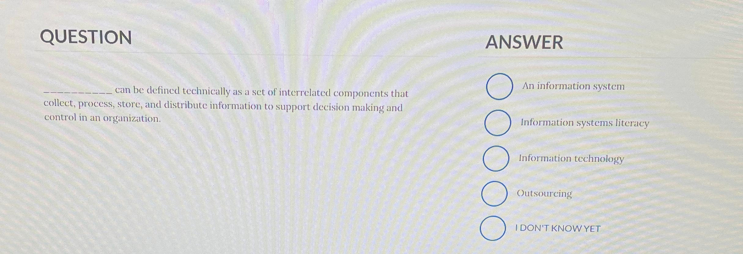 Solved QUESTIONANSWERcan be defined technically as a set of | Chegg.com