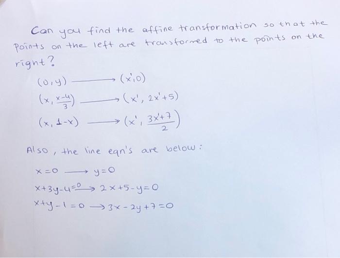 Solved Can you find the affine transformation so that the | Chegg.com