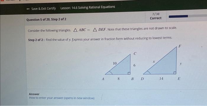 Solved Consider the following triangles. ABC∼ DEF. Note | Chegg.com