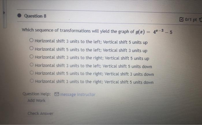 Solved Which sequence of transformations will yield the | Chegg.com