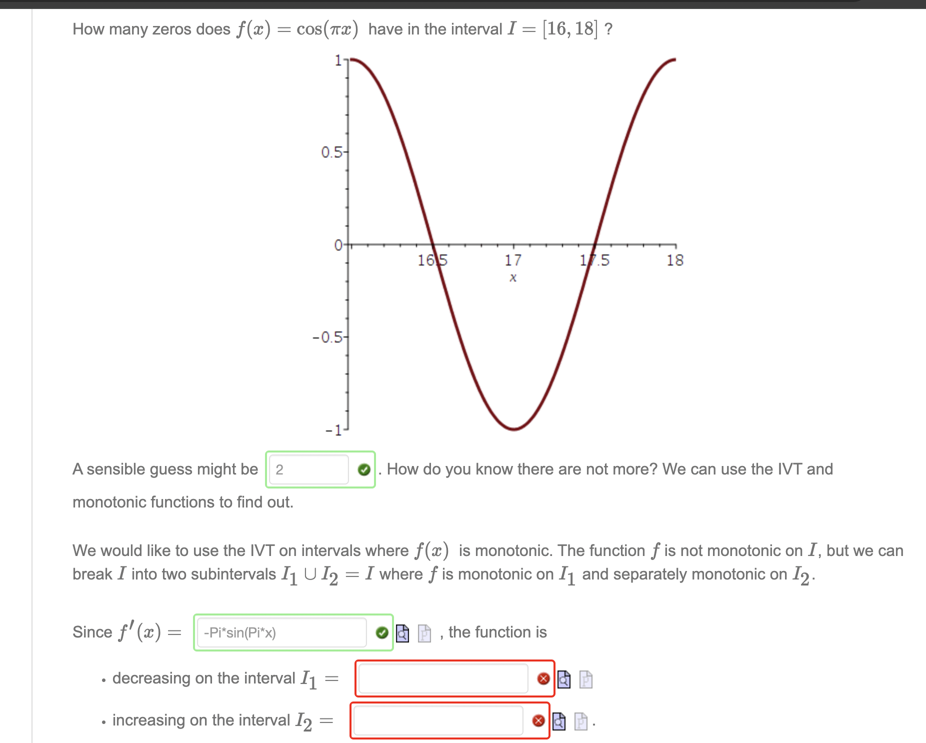 Solved How many zeros does f(x)=cos(πx) ﻿have in the | Chegg.com