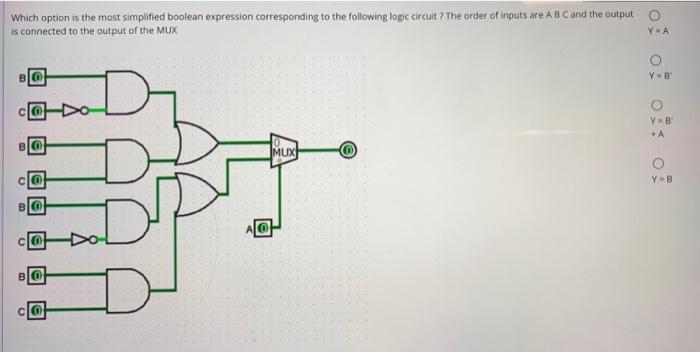 Solved Which option is the most simplified boolean | Chegg.com