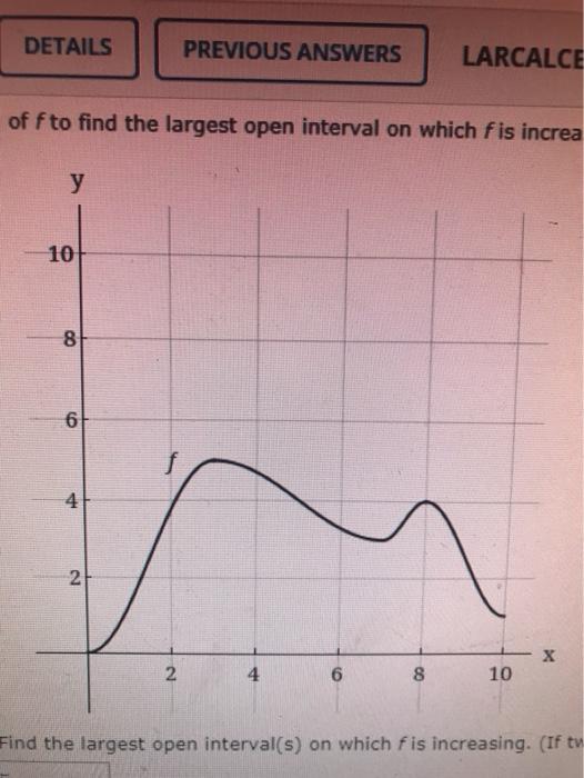 Solved use the graph of F to find the largest open interval | Chegg.com