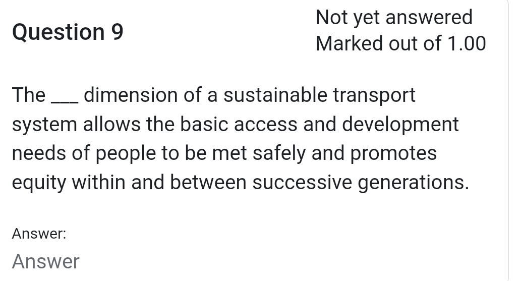 Solved Question 9Not yet answeredMarked out of 1.00The | Chegg.com
