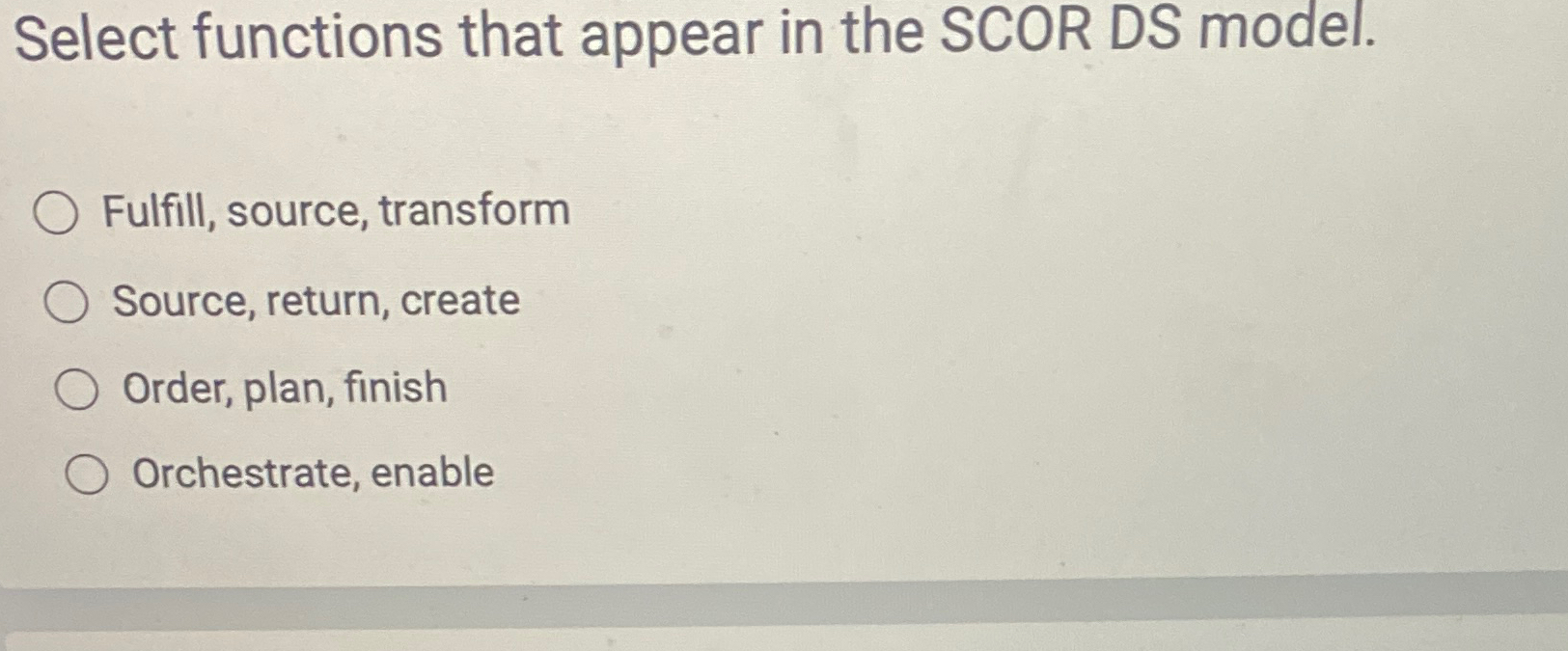 Solved Select functions that appear in the SCOR DS | Chegg.com