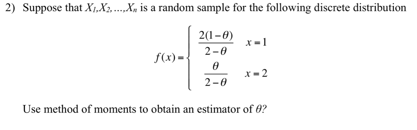 Solved Suppose that x1,x2,dots,xn ﻿is a random sample for | Chegg.com