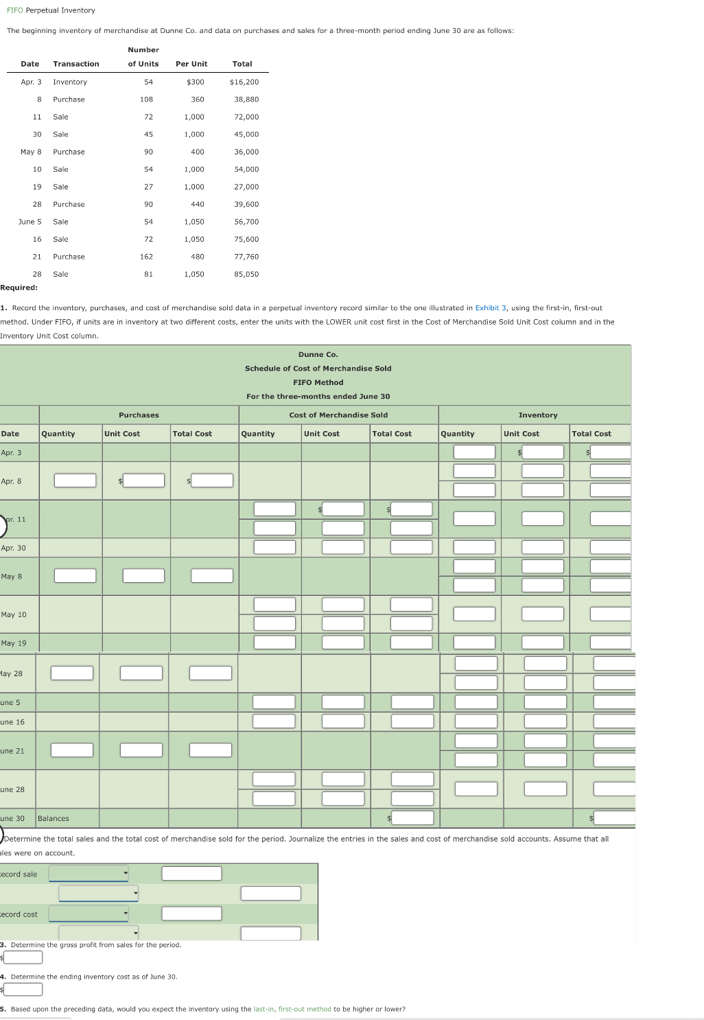 Solved FIFO Perpetual InventoryThe beginning inventory of | Chegg.com