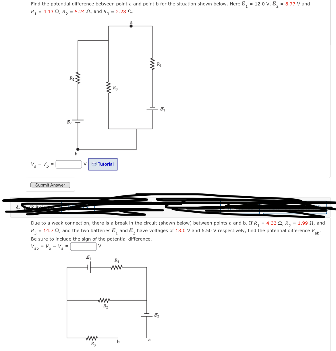 Solved Find the potential difference between point a and | Chegg.com
