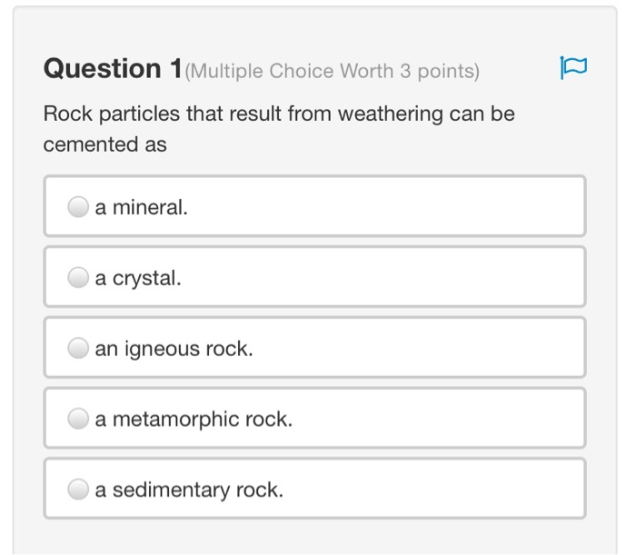 Solved Question 1 (Multiple Choice Worth 3 points) Rock | Chegg.com
