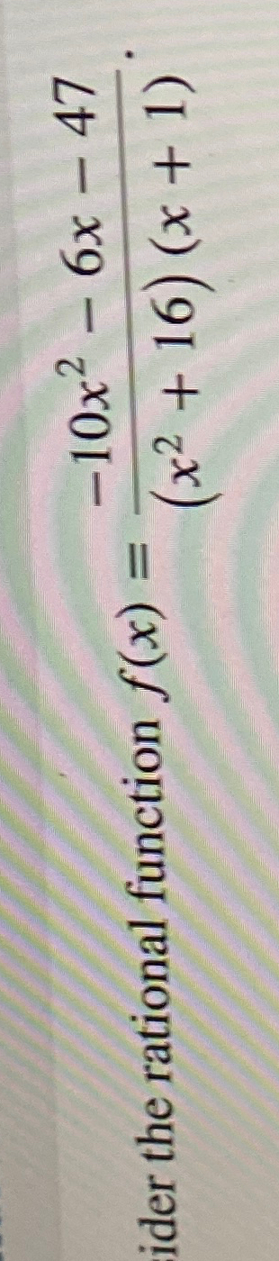 Solved consider the rational function | Chegg.com