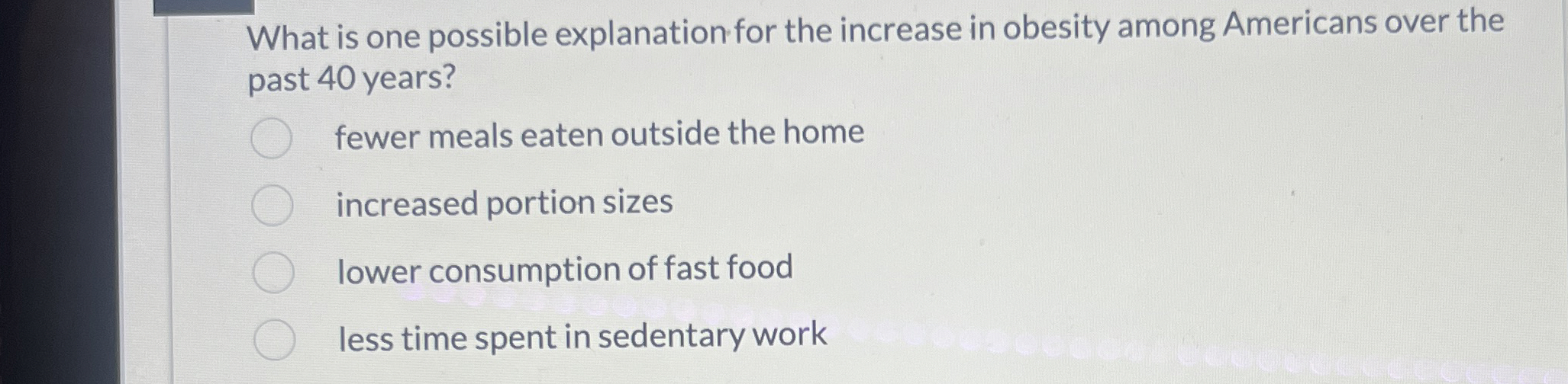 Solved What is one possible explanation for the increase in | Chegg.com