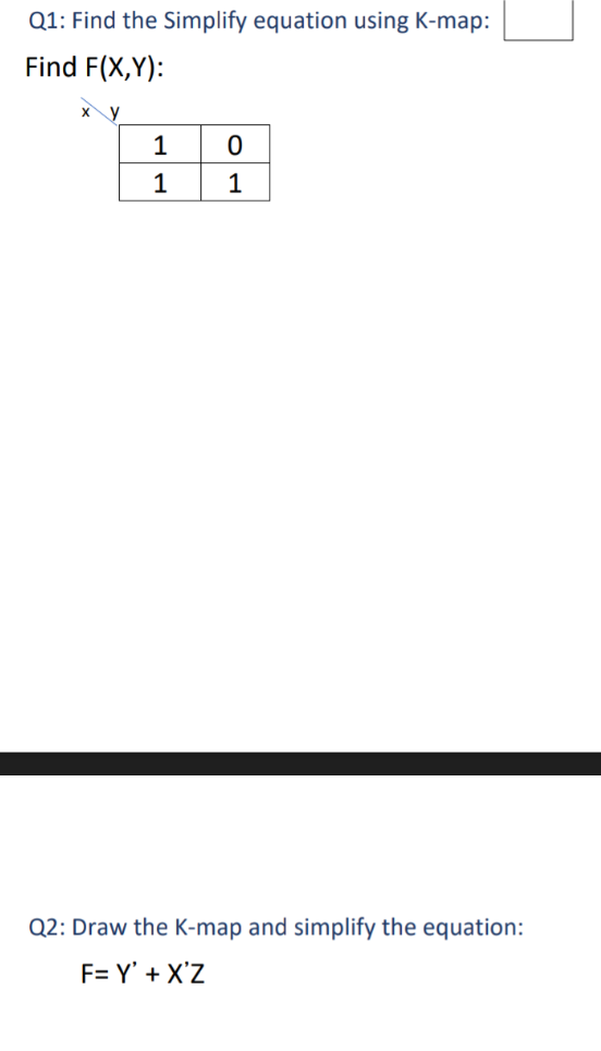 Solved Q1: Find the Simplify equation using K-map:Find | Chegg.com