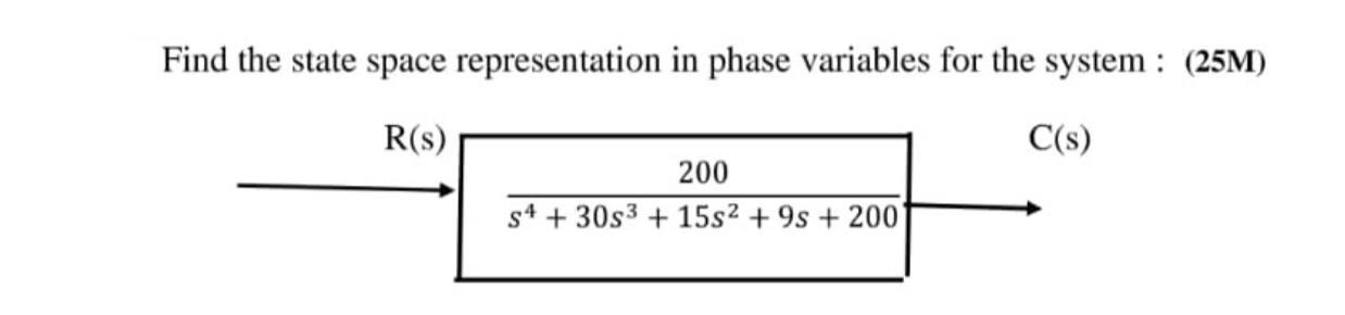 Solved Find the state space representation in phase | Chegg.com