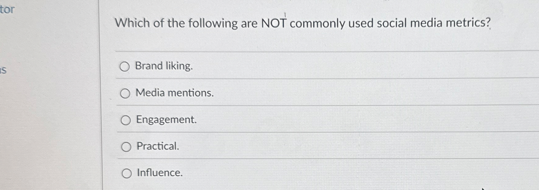 Solved Which of the following are NOT commonly used social | Chegg.com