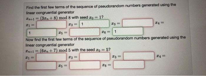 Solved Find the first few terms of the sequence of | Chegg.com