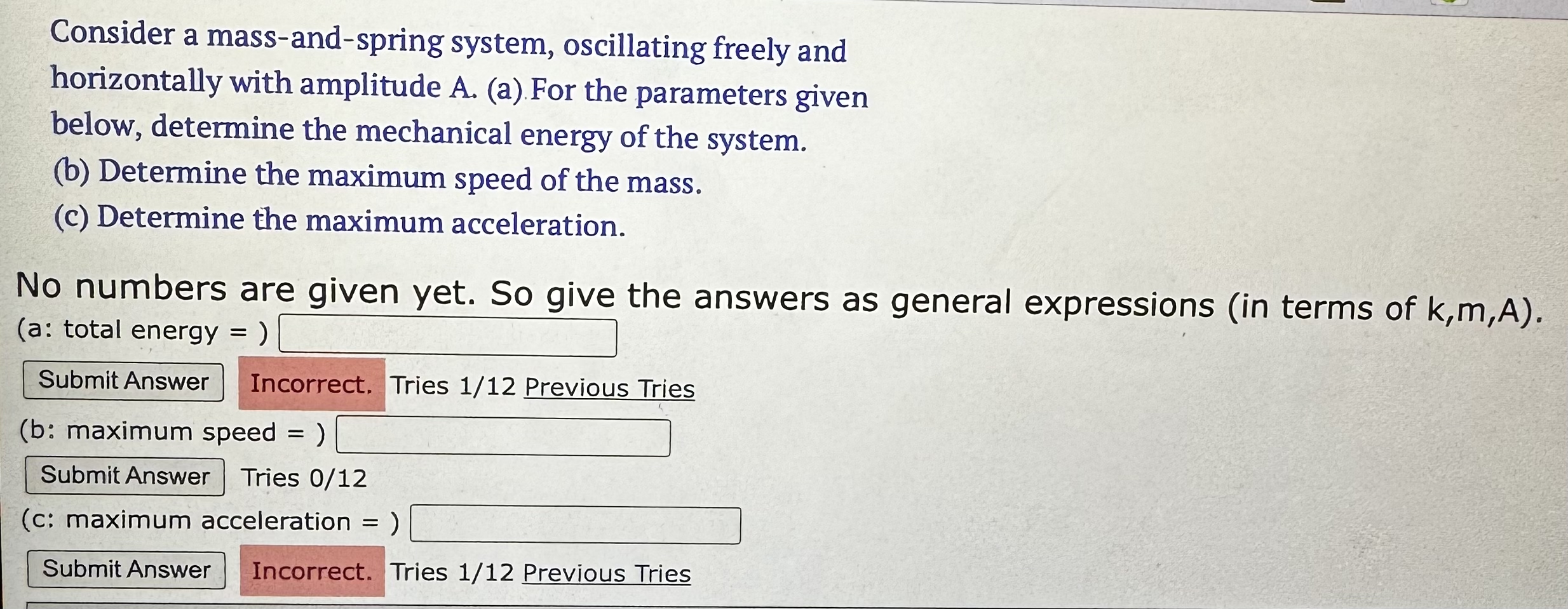 Solved Consider a mass-and-spring system, oscillating freely | Chegg.com