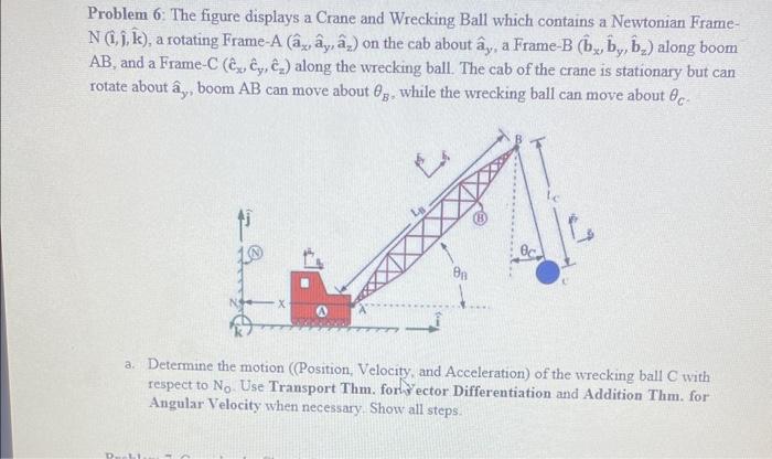 Solved Problem 6: The figure displays a Crane and Wrecking | Chegg.com