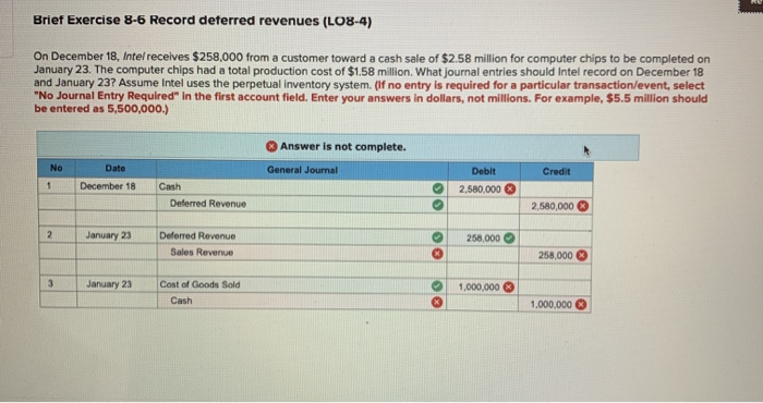 Solved Brief Exercise 8-6 Record deferred revenues (LO8-4) | Chegg.com Solved Brief Exercise 8-6 Record deferred revenues (LO8-4) | Chegg.com