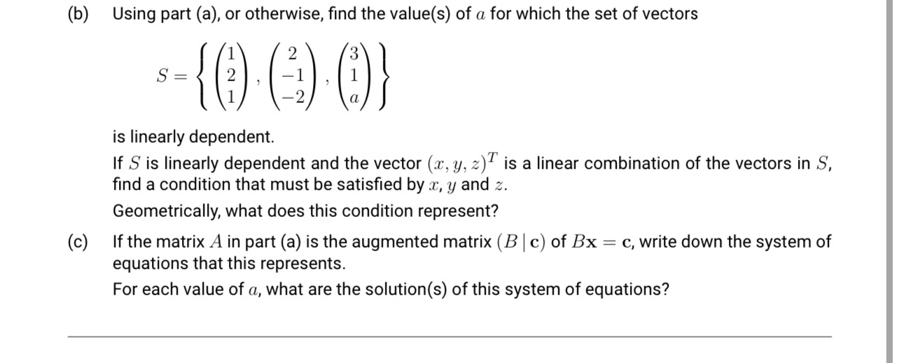 Solved (b) ﻿Using part (a), ﻿or otherwise, find the value(s) | Chegg.com