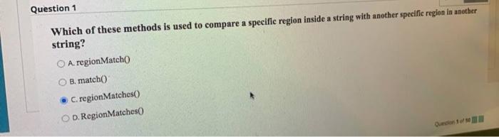 Solved Question 1 Which of these methods is used to compare | Chegg.com