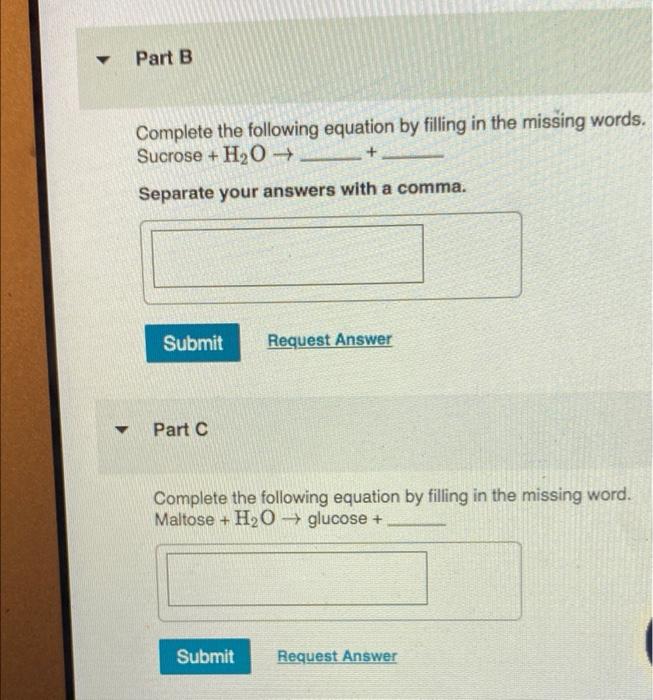 Solved Part A Complete the following equation by filling in | Chegg.com