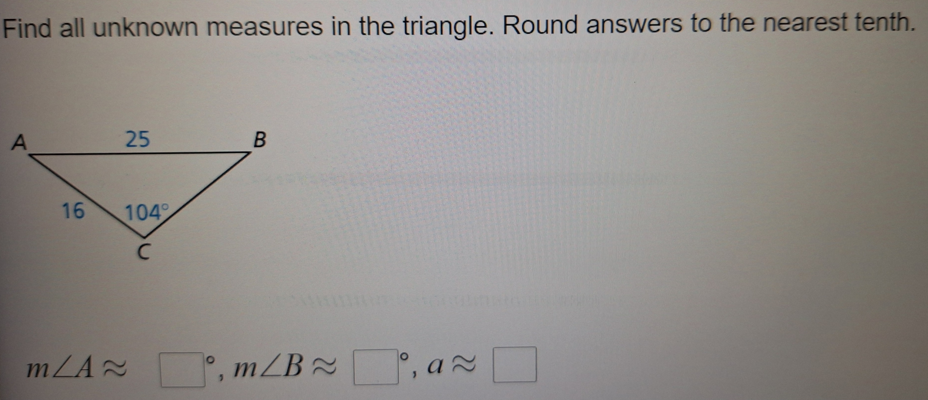 Solved Find All Unknown Measures In The Triangle Round