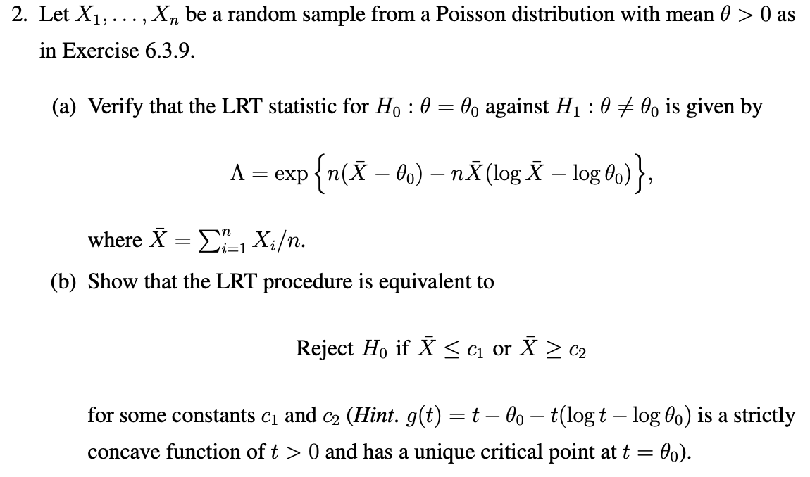 Let x1,dots,xn ﻿be a random sample from a Poisson | Chegg.com