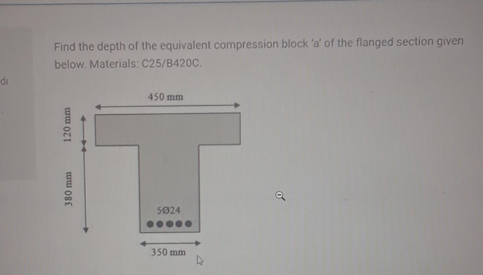 Solved Find the depth of the equivalent compression block ' | Chegg.com
