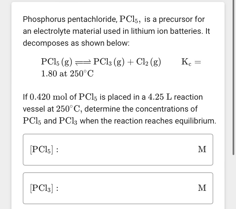 Solved Phosphorus pentachloride, PCl5, ﻿is a precursor for | Chegg.com