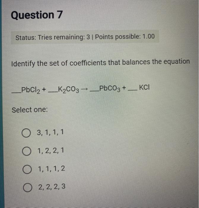 Solved Question 7 Status: Tries remaining: 3 | Points | Chegg.com Solved Question 7 Status: Tries remaining: 3 | Points | Chegg.com
