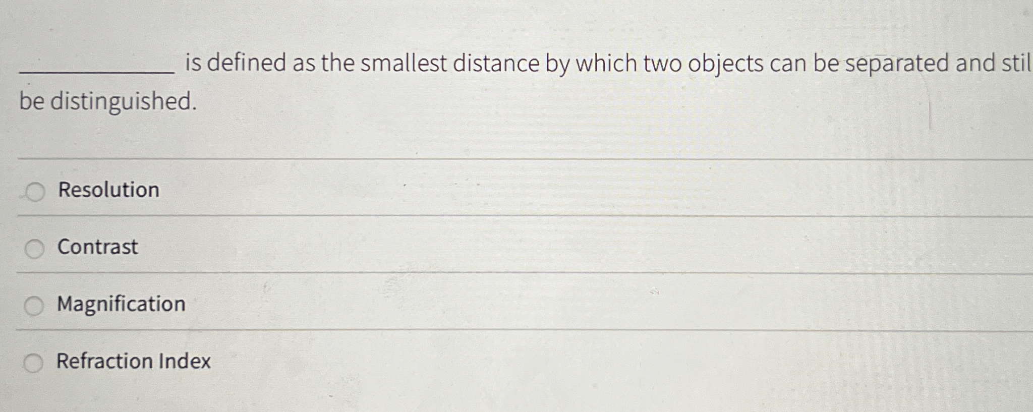 Solved is defined as the smallest distance by which two | Chegg.com