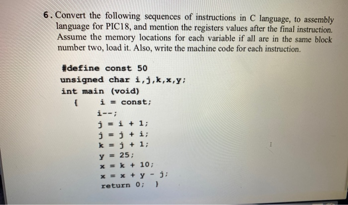 Solved 6. Convert the following sequences of instructions in | Chegg.com