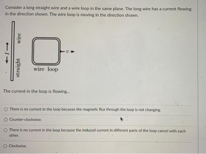 Solved Consider a long straight wire and a wire loop in the | Chegg.com