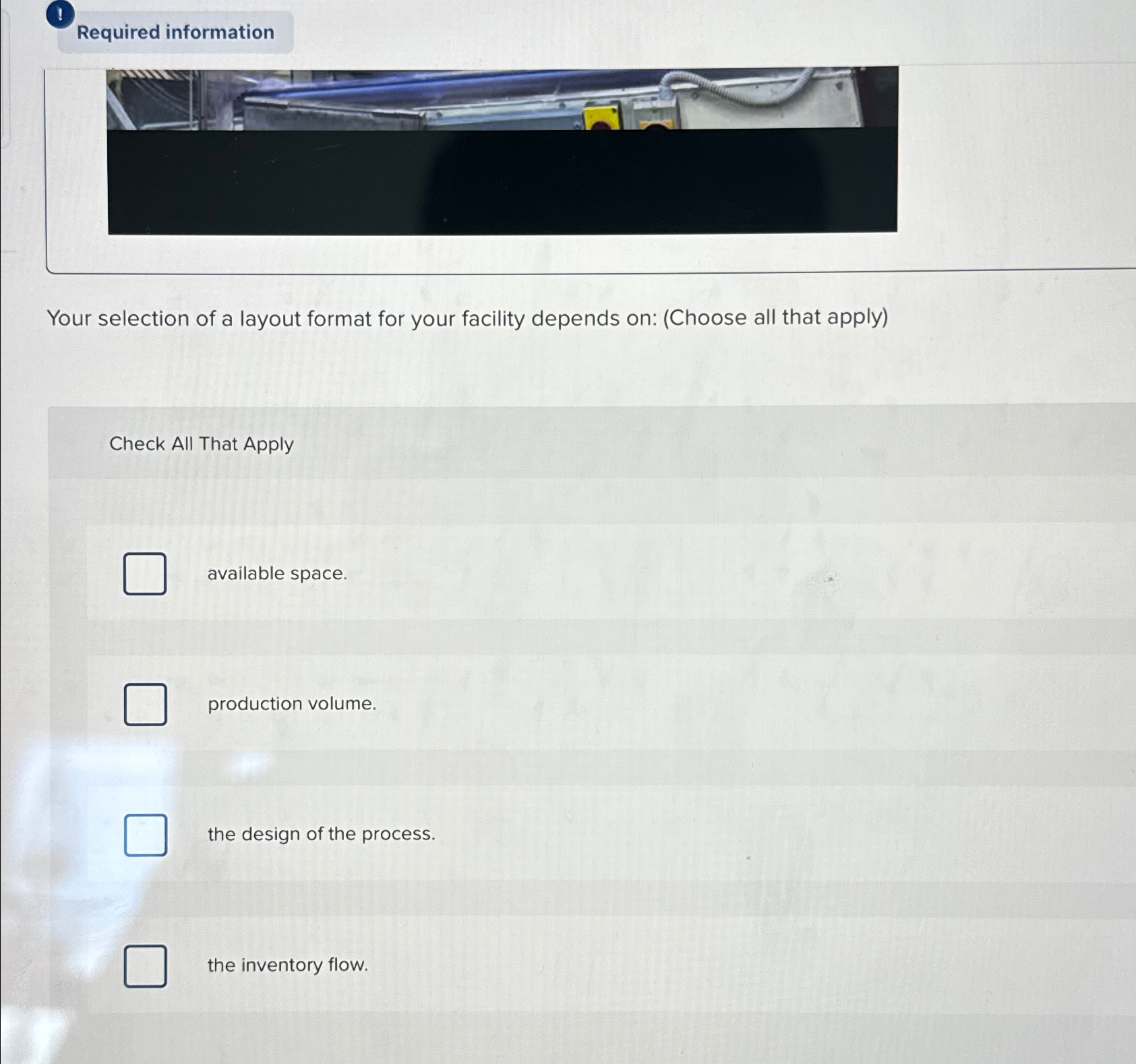 Solved (1)Required informationYour selection of a layout | Chegg.com