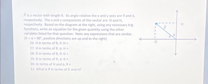 Solved \\( \\vec{R} \\) is a vector with length \\( R \\). | Chegg.com