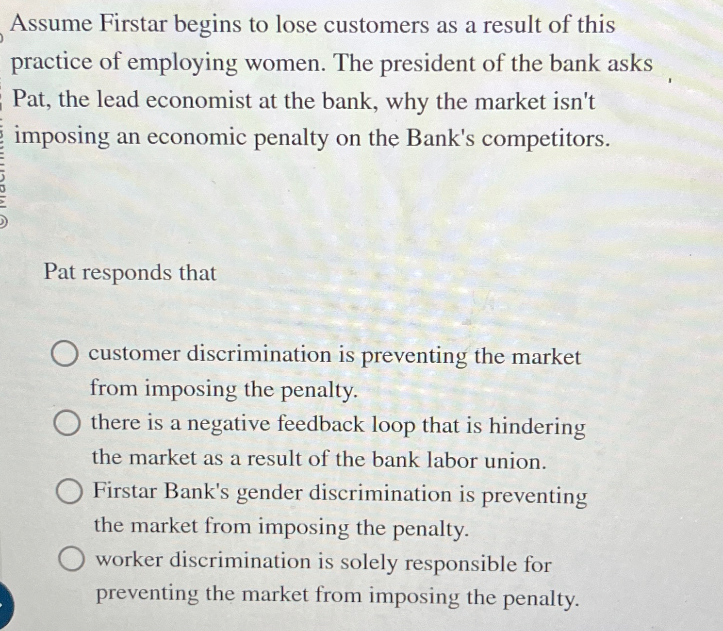 Solved Assume Firstar begins to lose customers as a result | Chegg.com