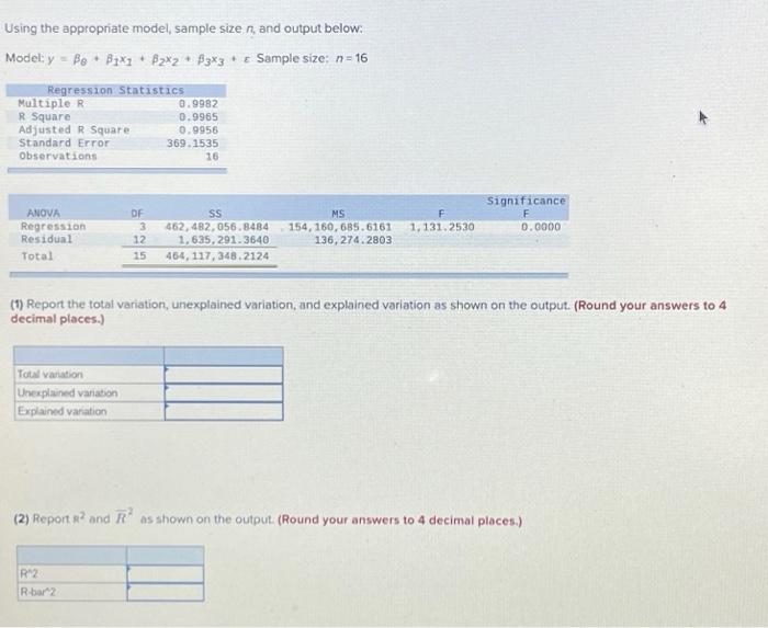 Solved Using the appropriate model, sample size n, and | Chegg.com