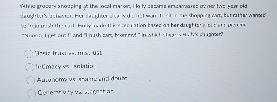 Solved While grocery shopping fit the local market, Holly | Chegg.com