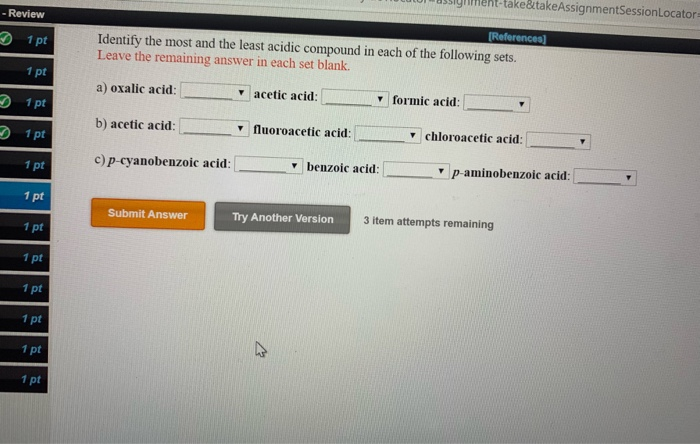 Solved Review 1 pt (References) Identify the most and the | Chegg.com