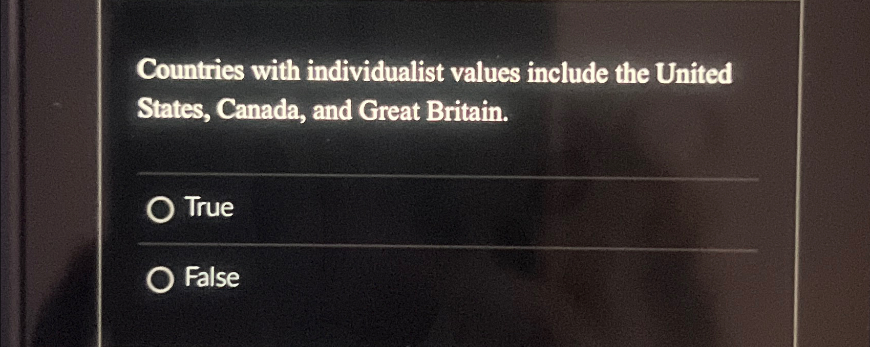 Solved Countries with individualist values include the | Chegg.com