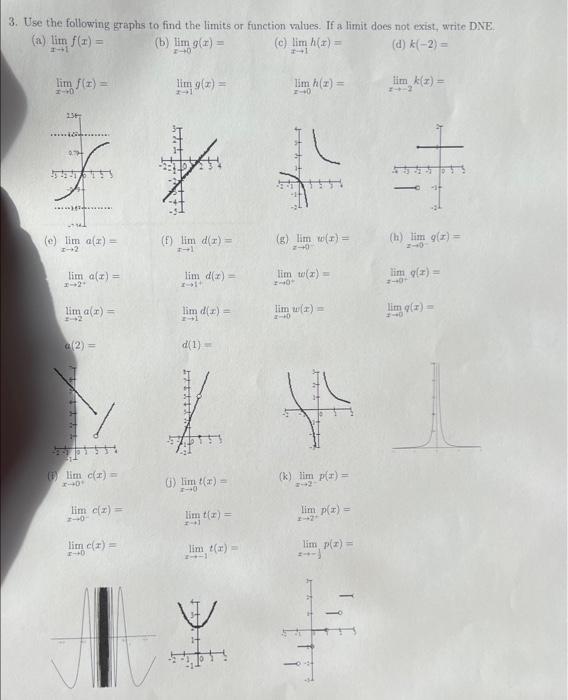 Solved 3. Use the following graphs to find the limits or | Chegg.com