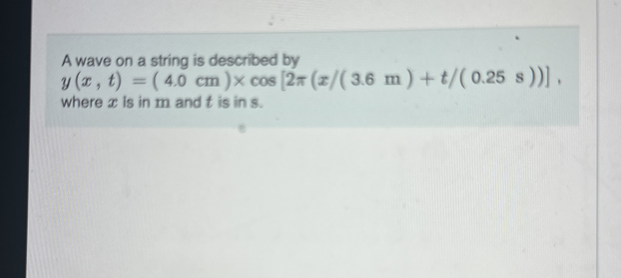 A wave on a string is described | Chegg.com