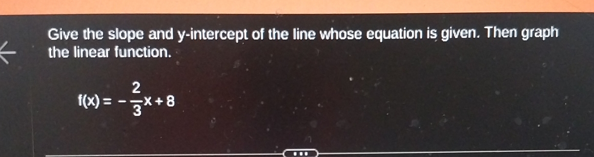 Solved Give the slope and y-intercept of the line whose | Chegg.com