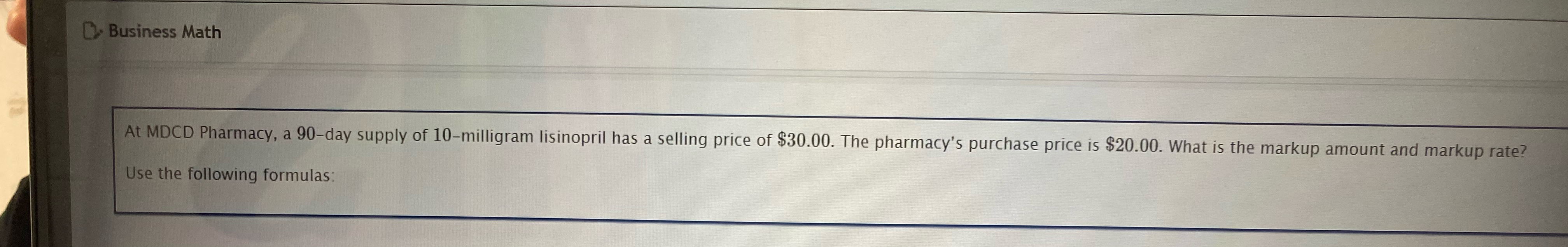Solved Business MathAt MDCD Pharmacy, a 90 -day supply of | Chegg.com
