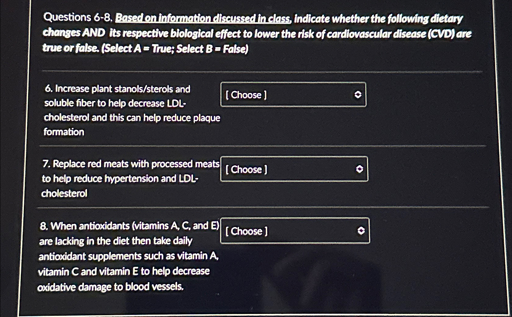Solved Questions 6-8, ﻿Based on information disarssed in | Chegg.com