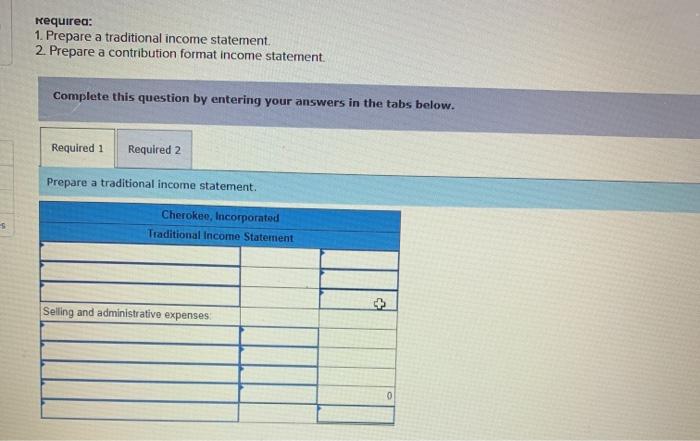 Solved Exercise 1-6 (Static) Traditional and Contribution | Chegg.com