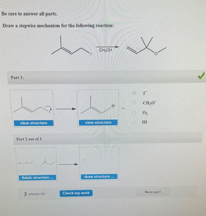 Solved Be sure to answer all parts. Draw a stepwise | Chegg.com
