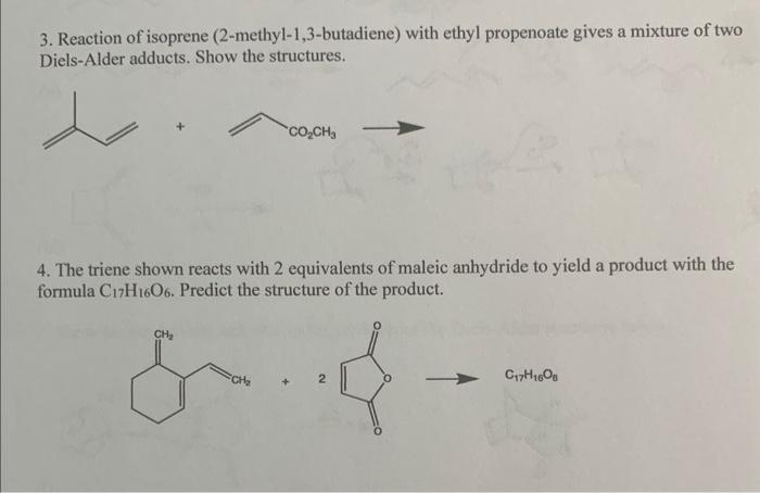 Solved 3. Reaction of isoprene (2-methyl-1,3-butadiene) with | Chegg.com