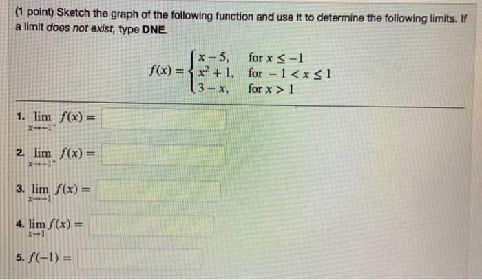Solved (1 point) Sketch the graph of the following function | Chegg.com