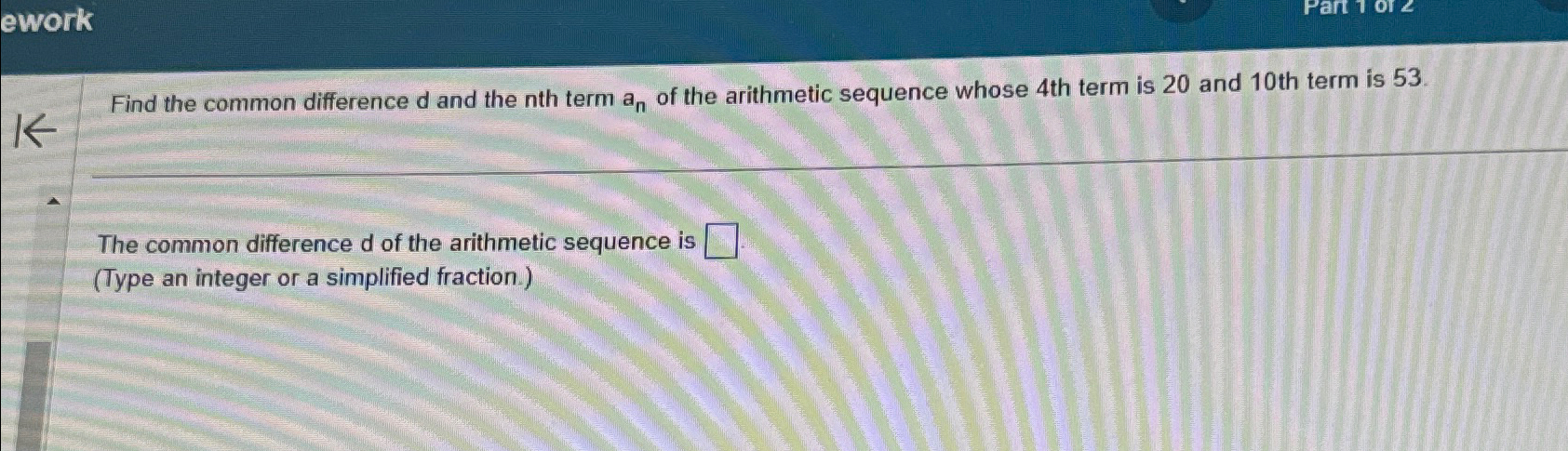 Solved Find the common difference d ﻿and the nth term an ﻿of | Chegg.com